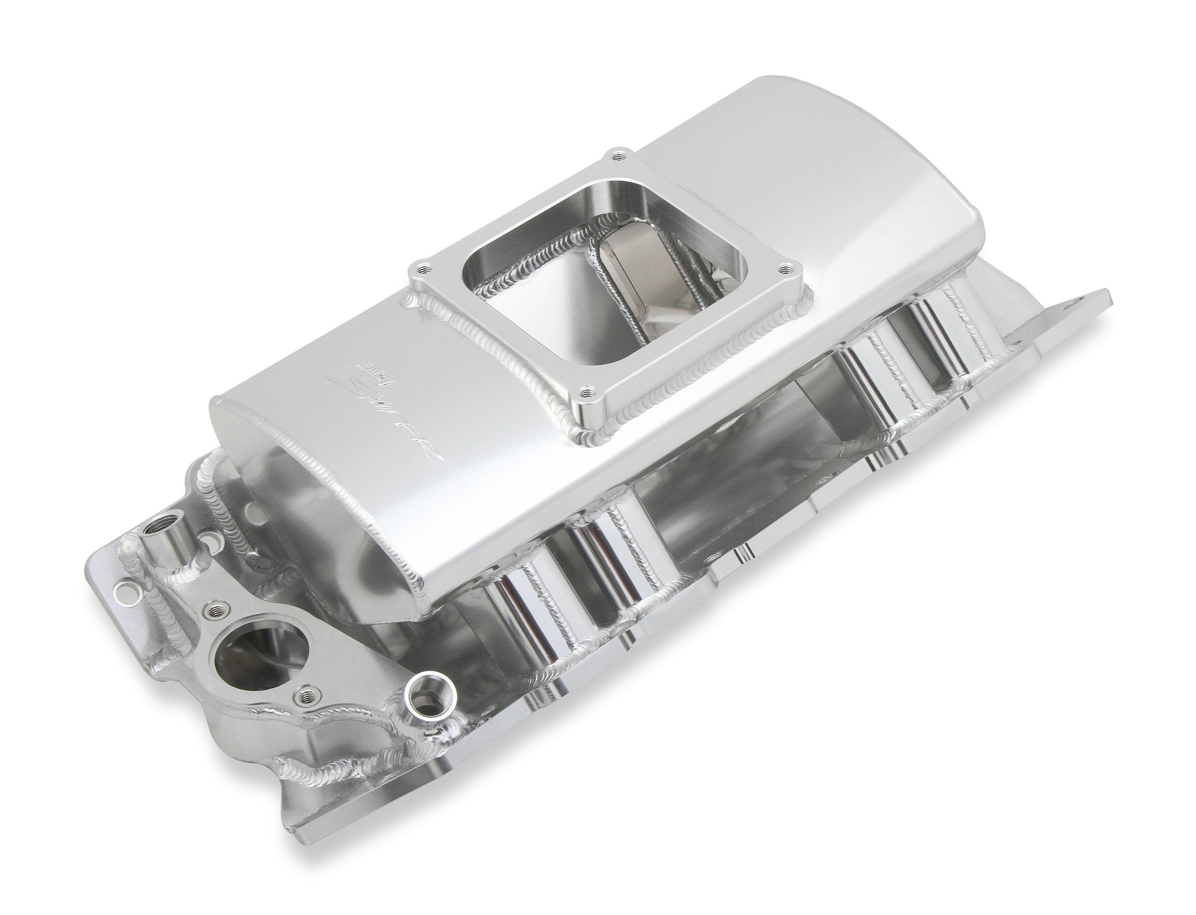 Fabricated Intake Manifold BBC Single Plane 1 x 4500 Silver with Snipe