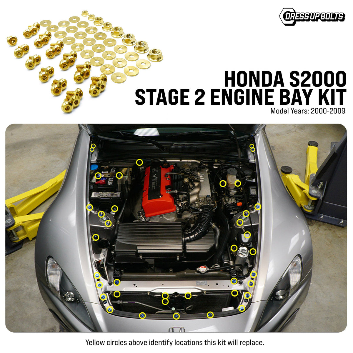 Stage 2 Titanium Hardware Engine Bay Kit - Honda S2000 (2000-2009 ...
