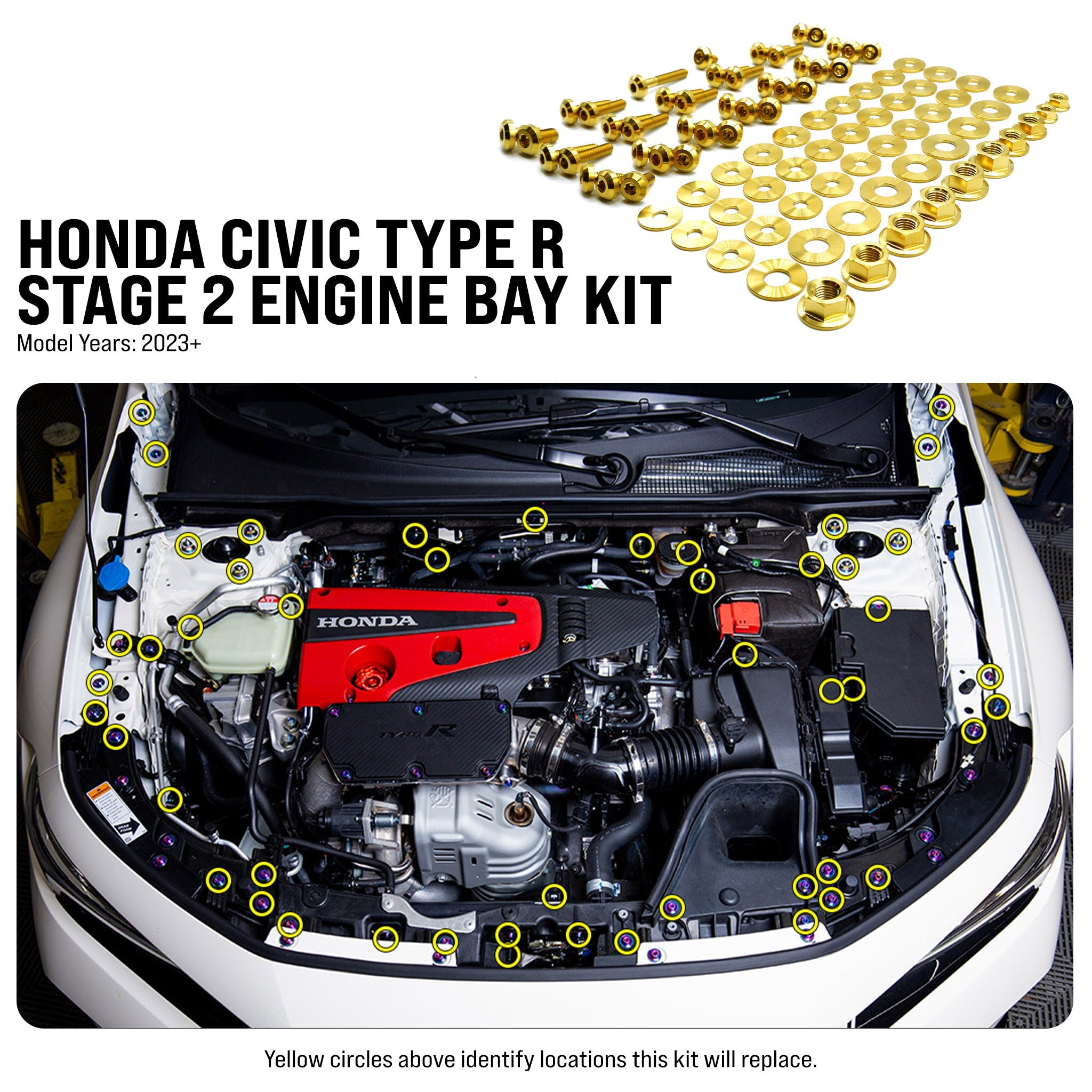 Stage 2 Titanium Hardware Engine Bay Kit - Honda Civic Type R (2023 ...