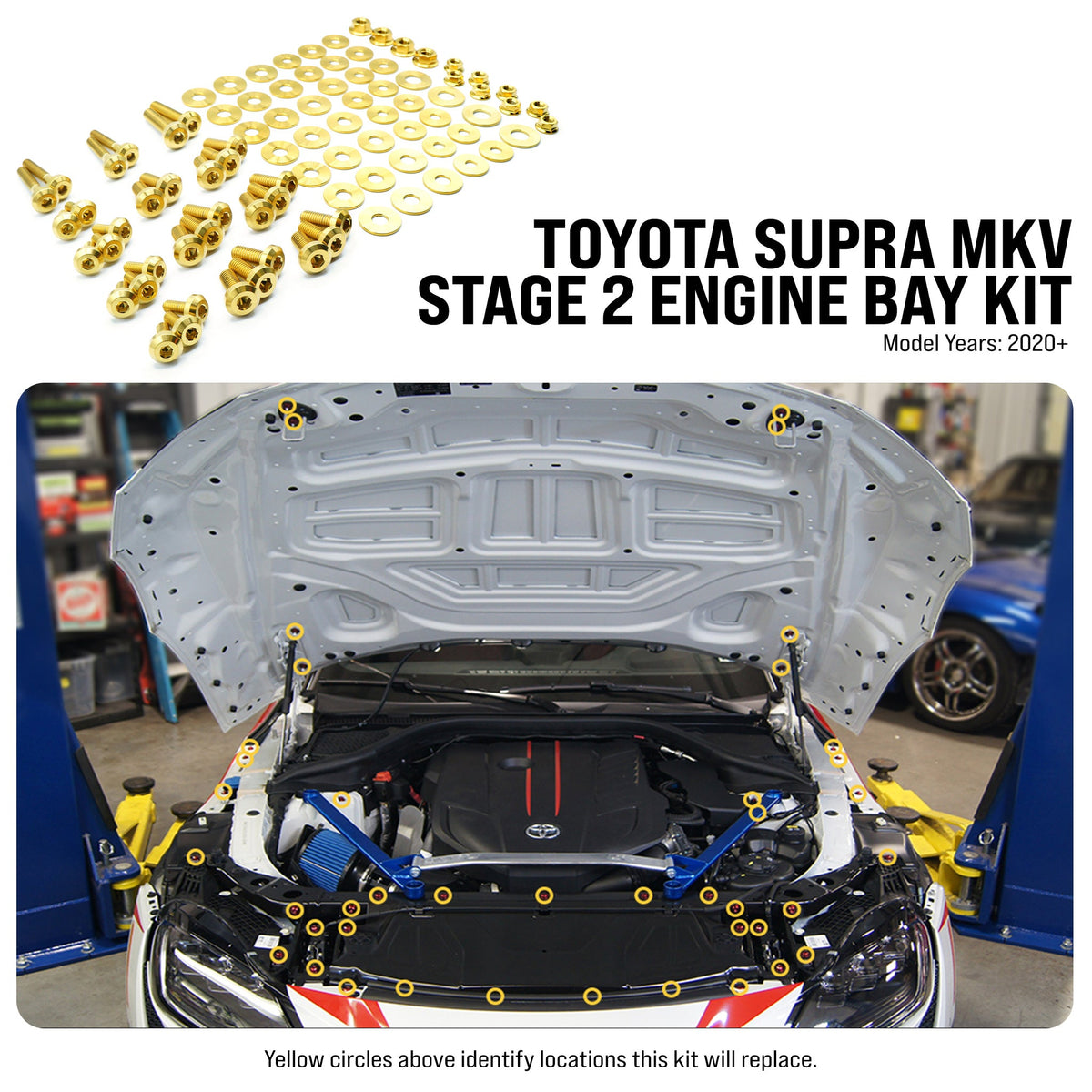Stage 2 Titanium Hardware Engine Bay Kit - Toyota Supra MKV - Revline ...