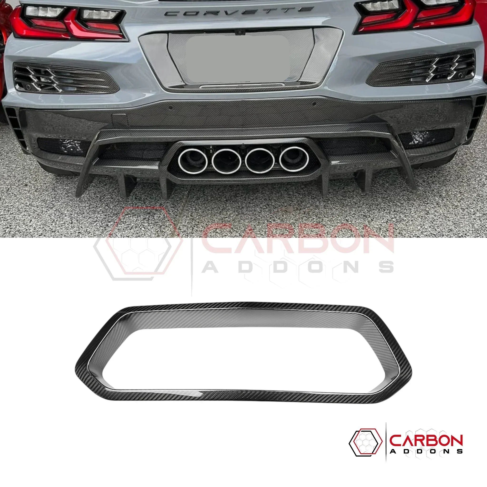 C8 Z06 Corvette Carbon Fiber Rear Bumper Diffuser Exhaust Tail Pipe ...